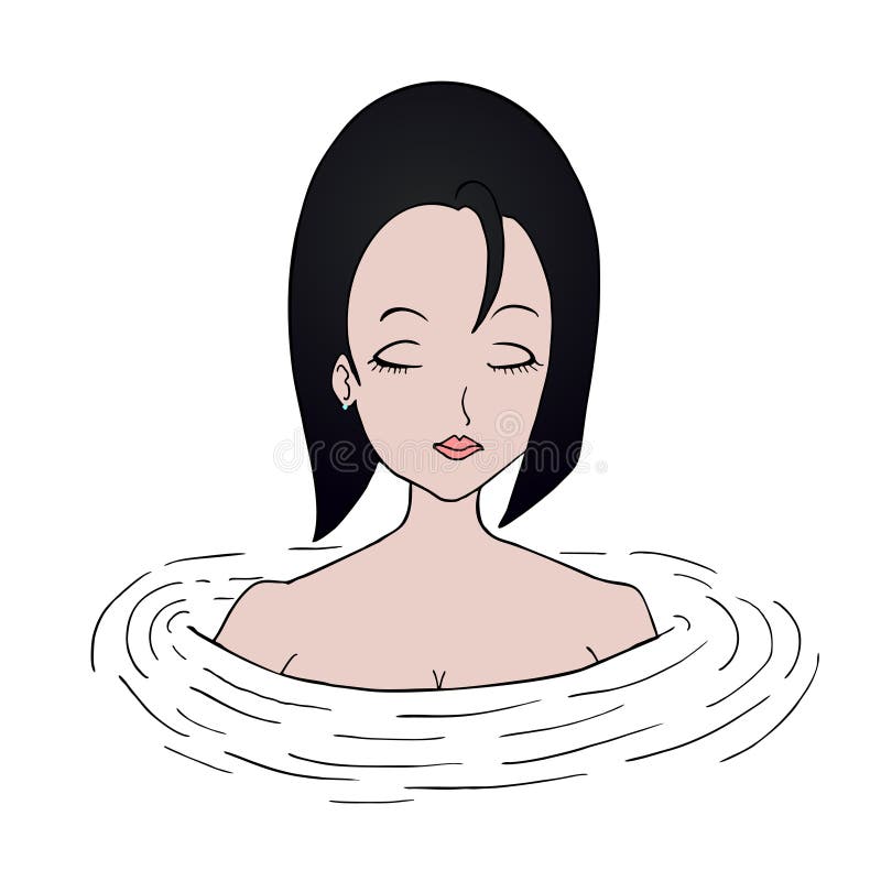 Woman in water draw stock vector. Illustration of holidays - 140767941