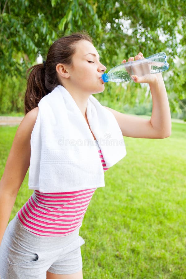 Woman with water stock photo. Image of female, food, drinks - 32291656