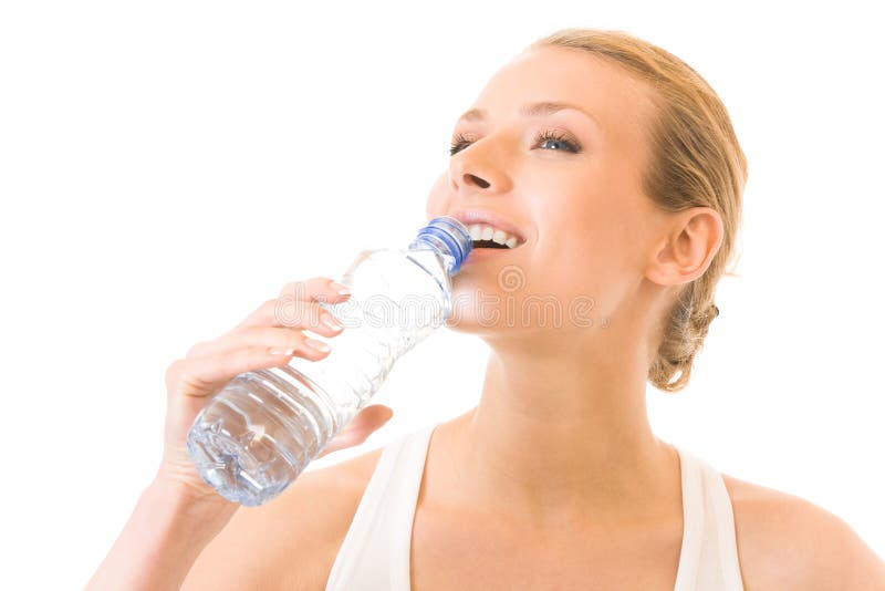 Woman with water, isolated stock photo. Image of face - 11397758