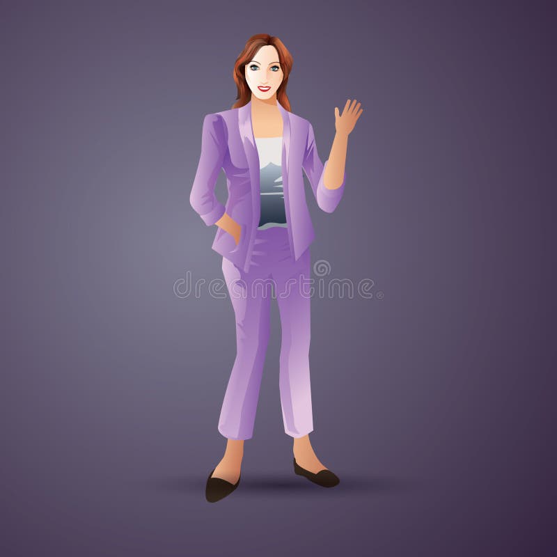 Woman Waving. Vector Illustration Decorative Design Stock Vector ...