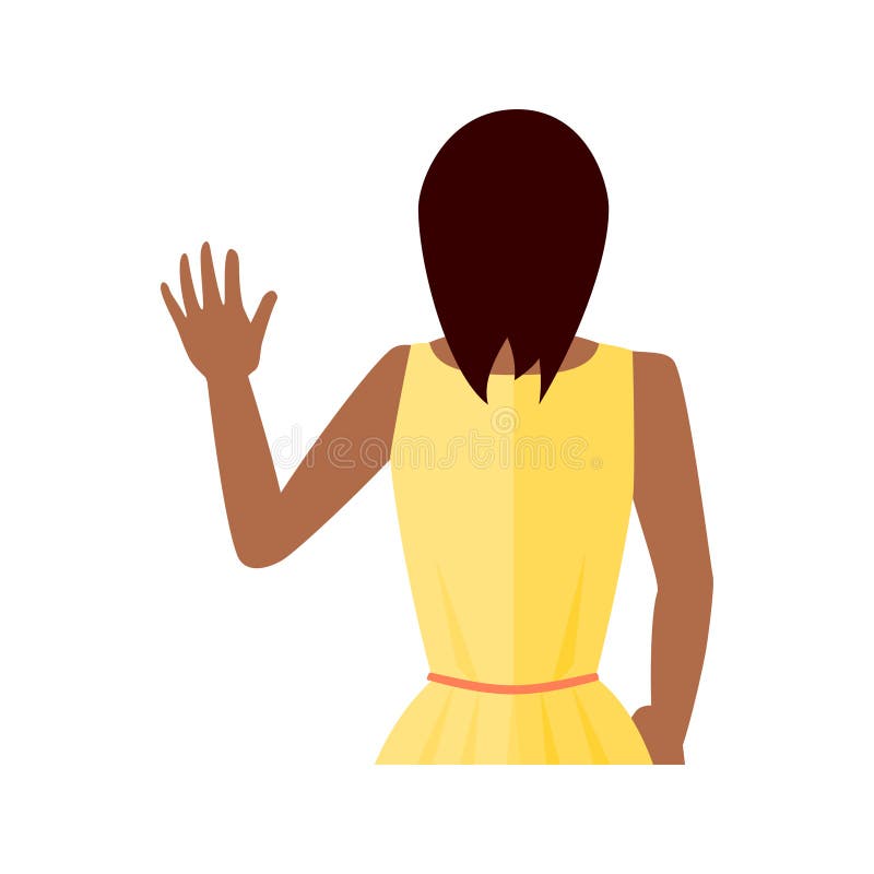 Woman Waving Vector stock vector. Illustration of friendly - 180865535