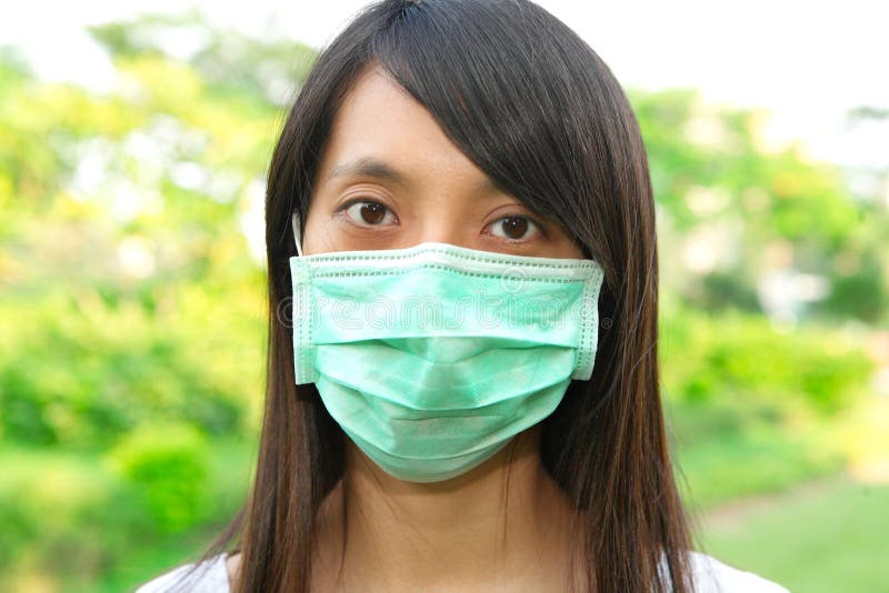 Woman wear face mask stock image. Image of outdoor, look - 16010775