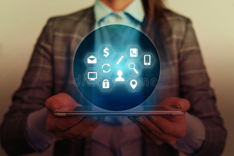 Female Human Presenting a Presentation Using the Latest Sophisticated ...