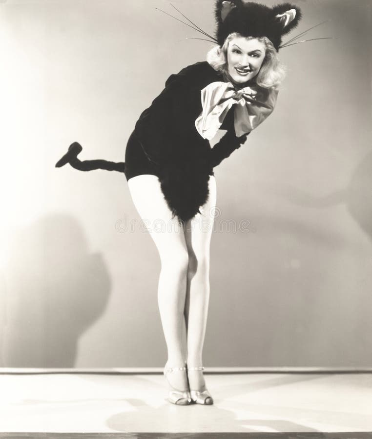 Woman wearing cat costume stock image. Image of adults - 77561465