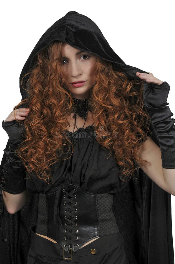 Woman wearing cloak stock photo. Image of hooded, gothic - 85884930