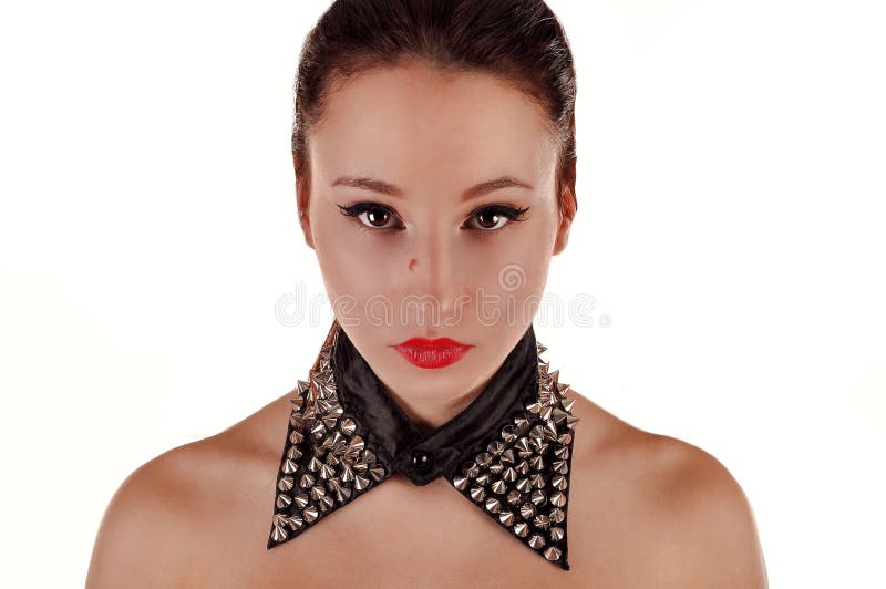 Woman Wearing Collar stock photo. Image of punk, face - 36815084
