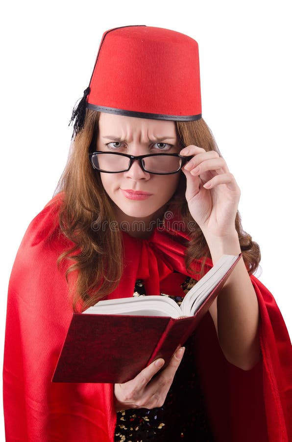 Woman Wearing Fez Hat Isolated Stock Photos - Free & Royalty-Free Stock ...