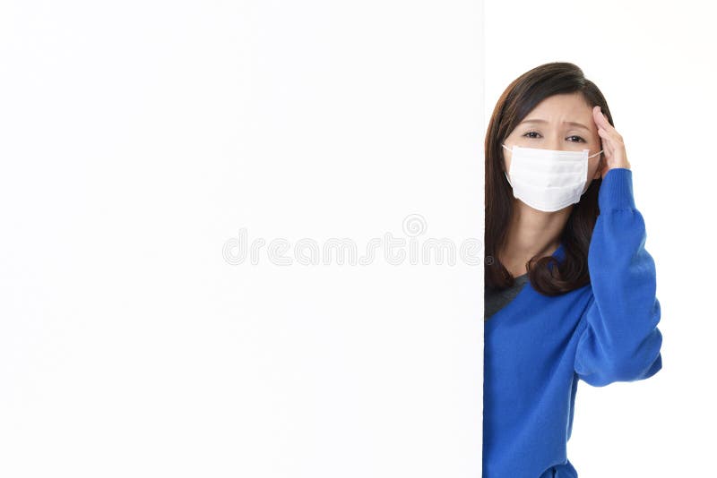 Woman wearing a flu mask stock image. Image of influenza - 112441517