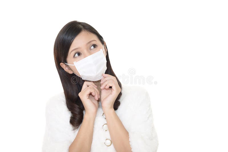 Woman wearing a flu mask stock photo. Image of japan - 115105472