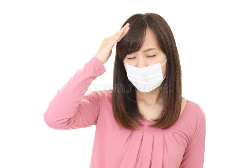 Woman wearing a flu mask stock image. Image of adult - 87762999