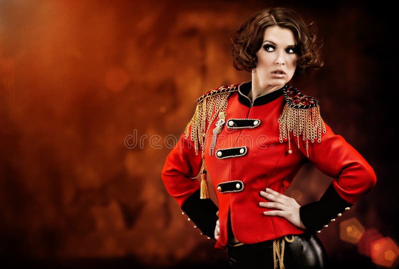 Circus ringmaster woman stock photo. Image of circus - 61825468