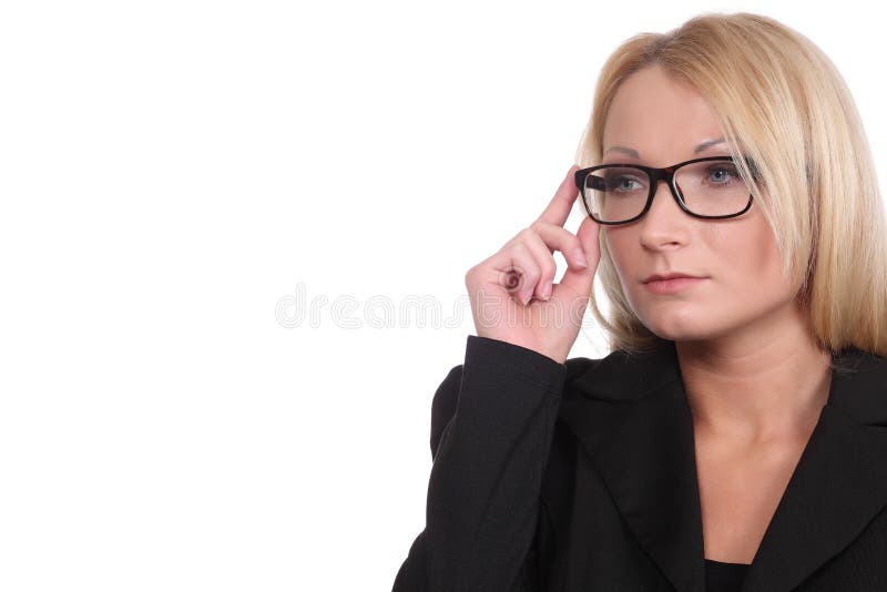 Woman Wearing Glasses stock image. Image of contact - 164053373