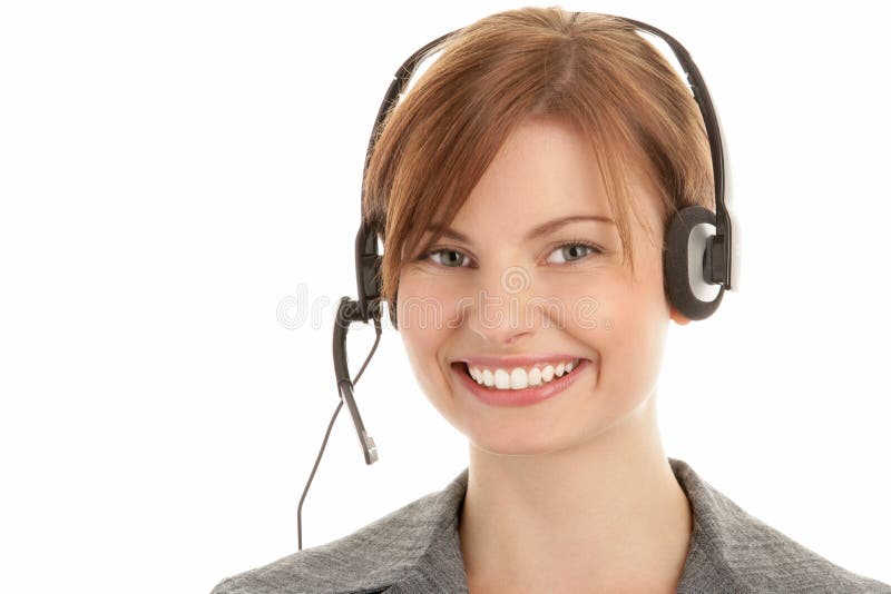 Woman wearing headset stock photo. Image of businesswoman - 11133488