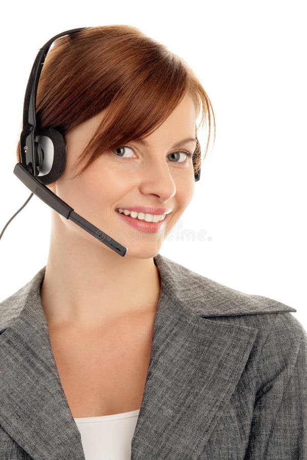 Woman wearing headset stock image. Image of center, girls - 11133817