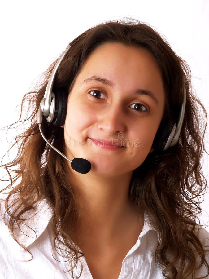 Woman wearing a headset stock photo. Image of client, business - 4245222