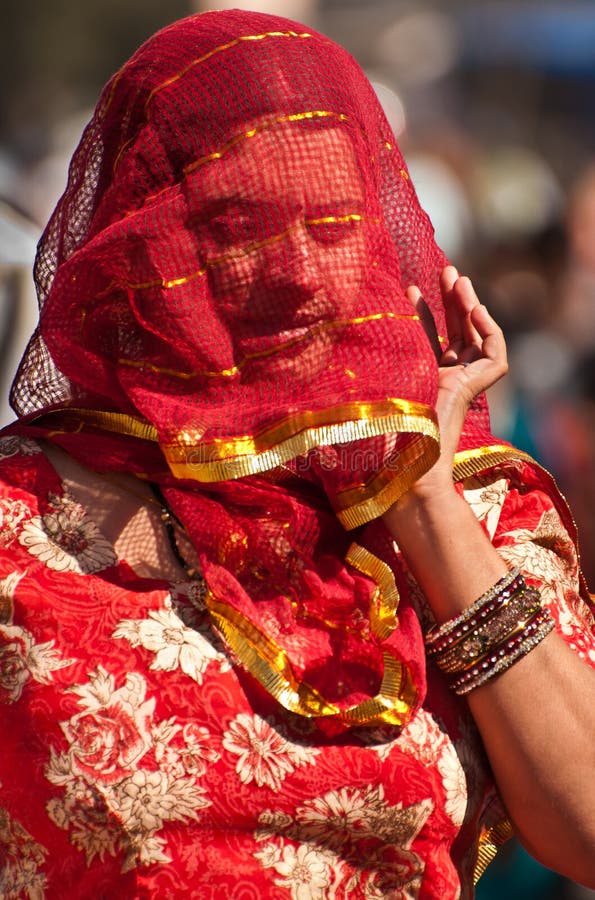 Woman wearing painted veil editorial image. Image of hindu - 22467710