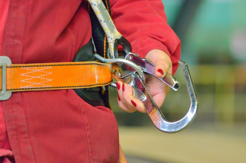 Woman and a Fall Protection Harness Stock Photo - Image of construction ...