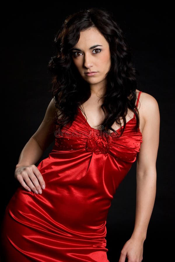 Woman in Red Dress stock photo. Image of playful, beautiful - 4368208