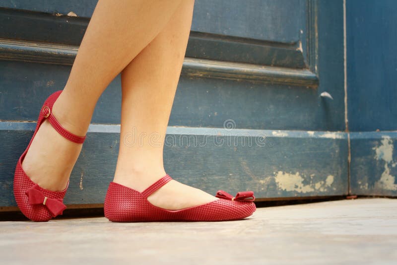 Woman Wearing Red Shoes at the Park Stock Photo - Image of lifestyle ...