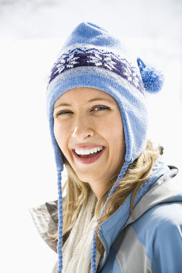 Woman wearing ski cap. stock image. Image of adult, recreation - 3184415