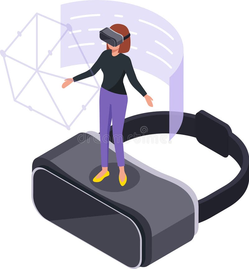 Woman Wearing a Vr Headset Interacting with a Virtual Environment ...