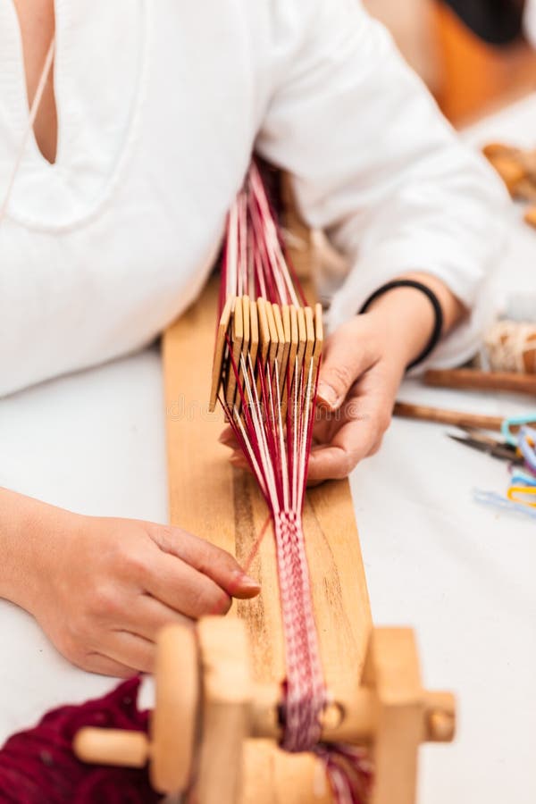 Woman weaving stock image. Image of homemade, cotton - 38485953