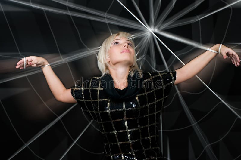 Woman in the web. stock photo. Image of female, intricacy - 13697260