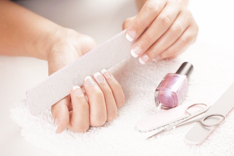 Woman with Well Manicured Nails Stock Photo - Image of brush, service ...