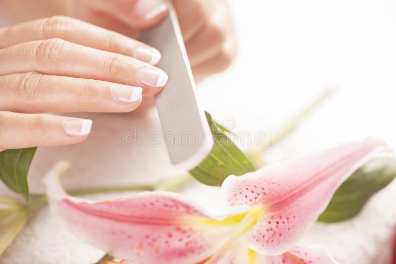 Woman with Well Manicured Nails Stock Photo - Image of client ...