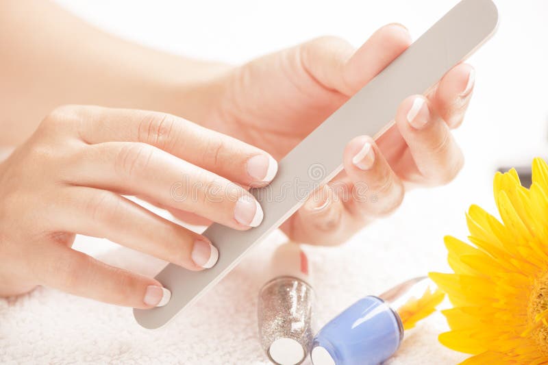 Woman with Well Manicured Nails Stock Image - Image of service ...