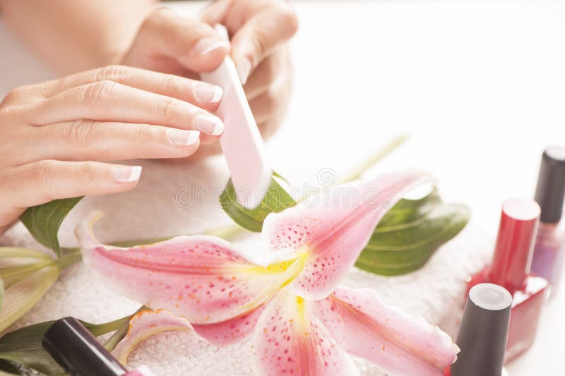 Woman with Well Manicured Nails Stock Photo - Image of brush, style ...