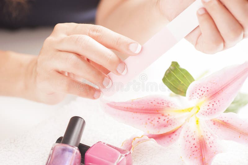 Woman with Well Manicured Nails Stock Image - Image of cosmetics ...