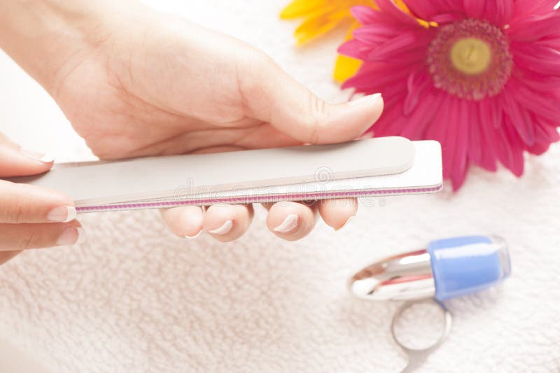 Woman with Well Manicured Nails Stock Photo - Image of surface, palms ...