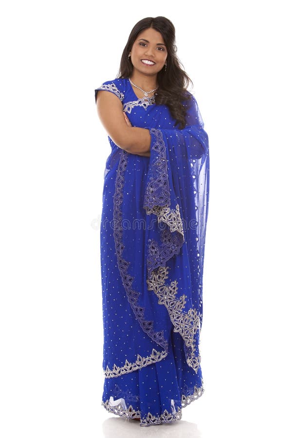 Full Body Traditional Indian Girl in Sari Stock Photo - Image of ...