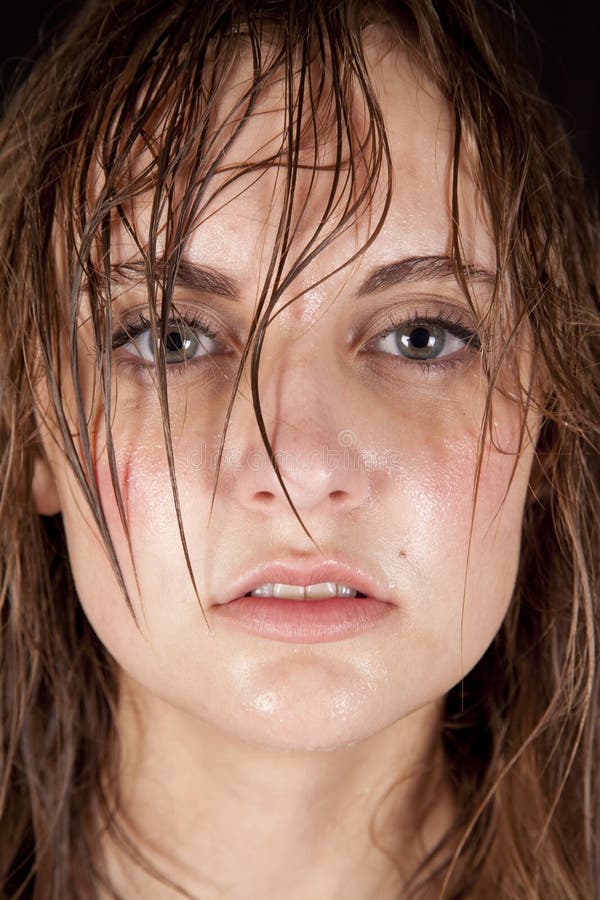 Woman sweat serious look stock image. Image of adult - 25398037