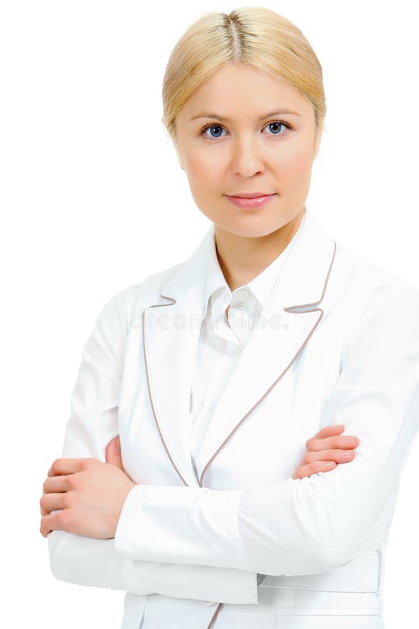 Woman in white stock image. Image of isolation, caucasian - 18342235