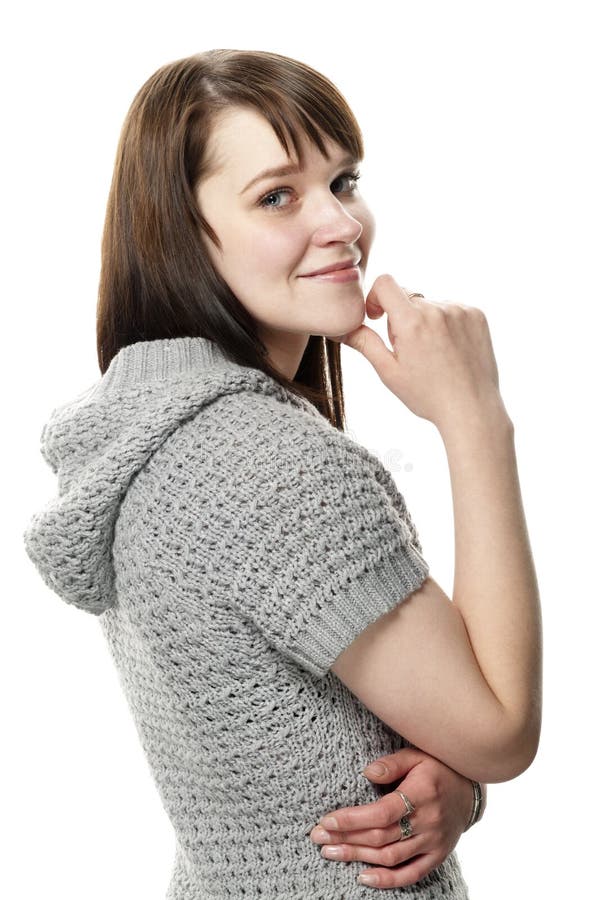 Woman on white background stock photo. Image of casual - 23786116