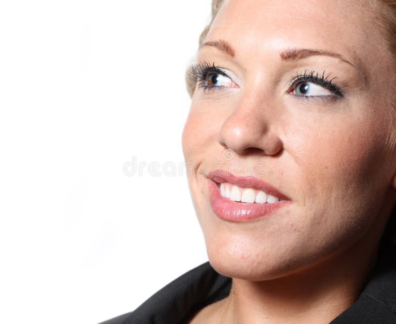 Woman on a White Background Stock Photo - Image of lady, smiling: 6965614