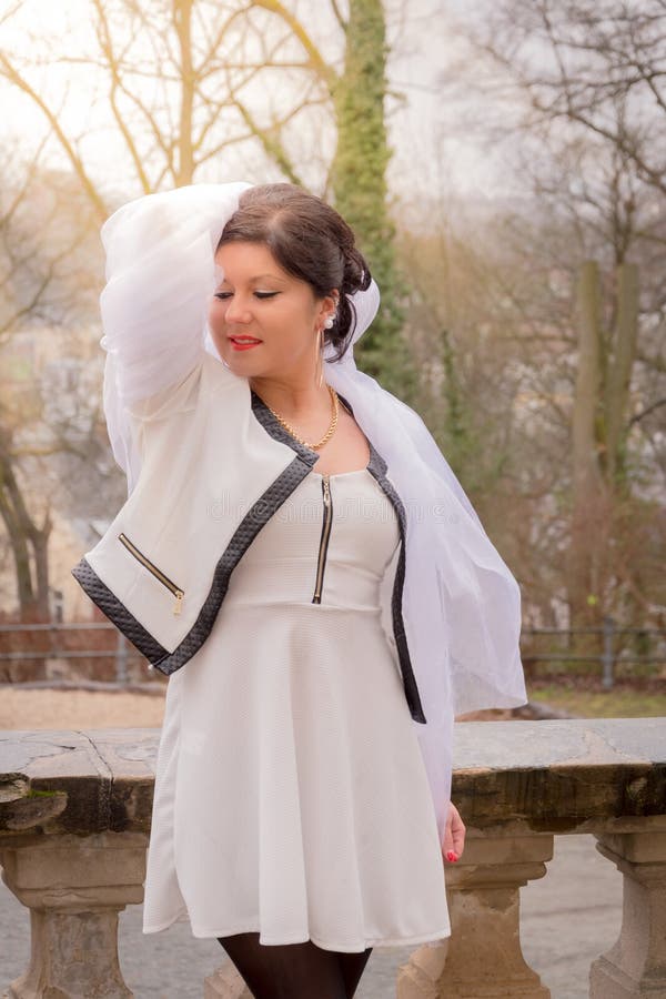 Woman with white cloth stock photo. Image of woman, girl - 71405258