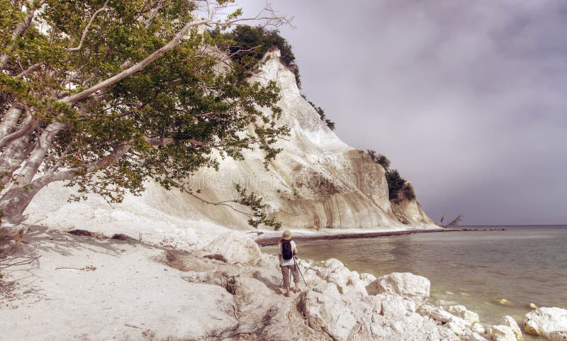 Woman on white coast stock image. Image of travel, tourism - 33107205