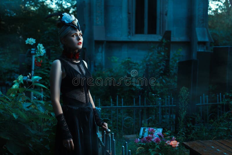 1,095 Gothic Woman Cemetery Stock Photos - Free & Royalty-Free Stock ...