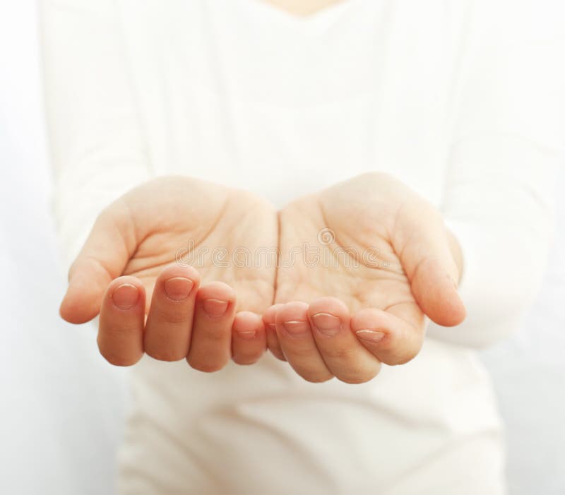 Woman stock image. Image of give, empty, palm, caucasian - 62289713