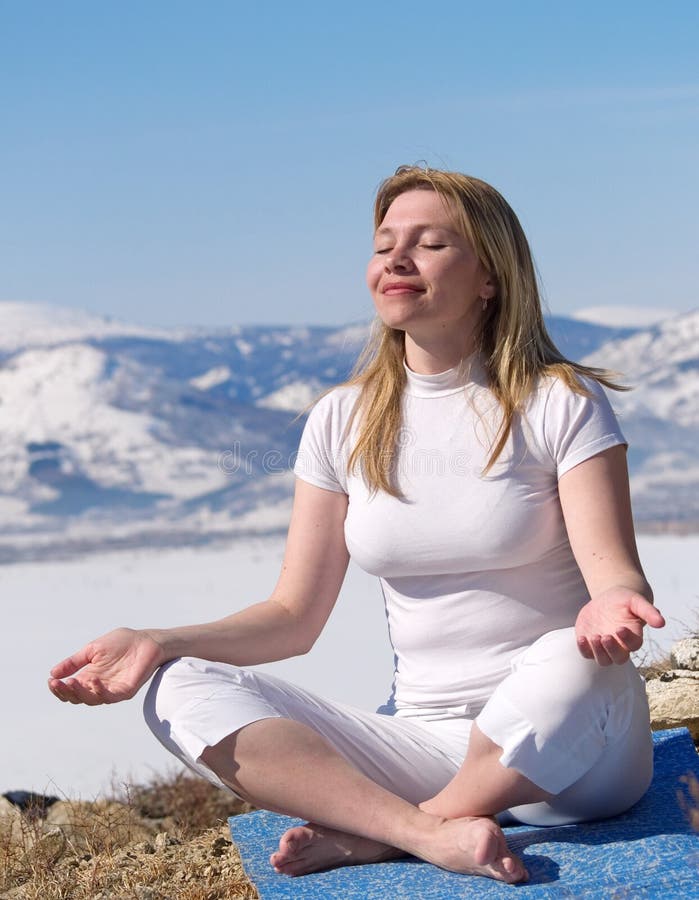 Woman in white relax stock photo. Image of cheerful, female - 8798896
