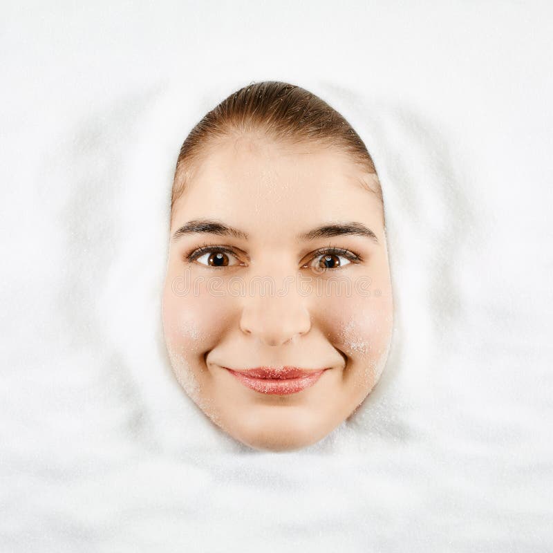 Woman and white sugar stock image. Image of lipstick - 50995993