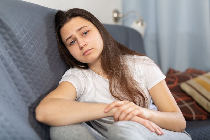 Woman Who Crying and Thinking about Troubles Stock Image - Image of ...