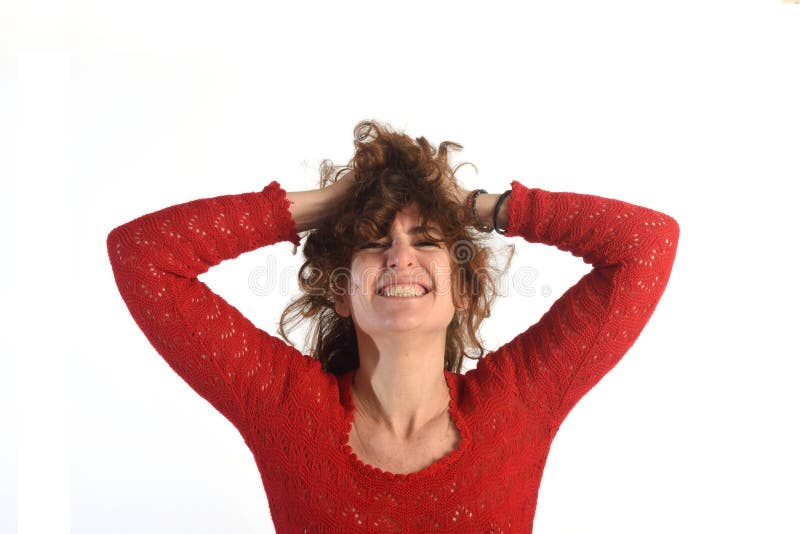 Woman who disheveled, stock photo. Image of dandruff - 116389638