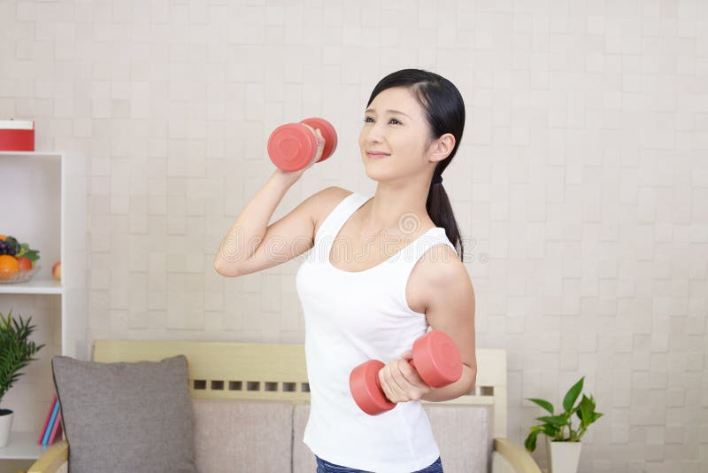 Woman who is exercising stock image. Image of beauty - 115585801