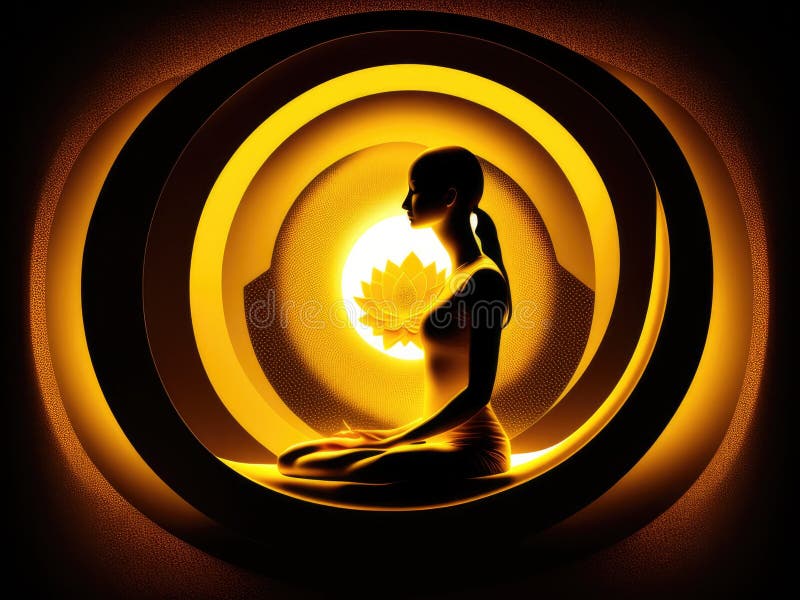 Woman Who is Meditating, Generative AI Stock Illustration ...