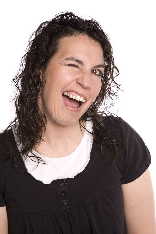 Woman winking stock image. Image of laughter, attractive - 11671789