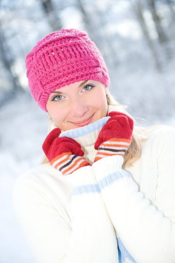 Woman in Winter Clothing Outdoors Stock Image - Image of bright, casual ...
